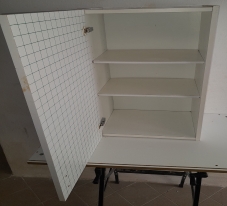 Pensile o base o Mobiletto in Laminato con disegno a quadretti frontale Verde.